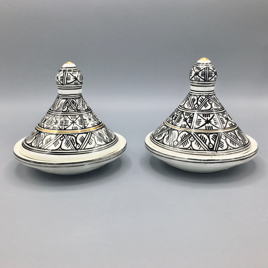 Pair of Artisan Tunisian Mini Tagine Pots Glazed Ceramic – Avant Antique