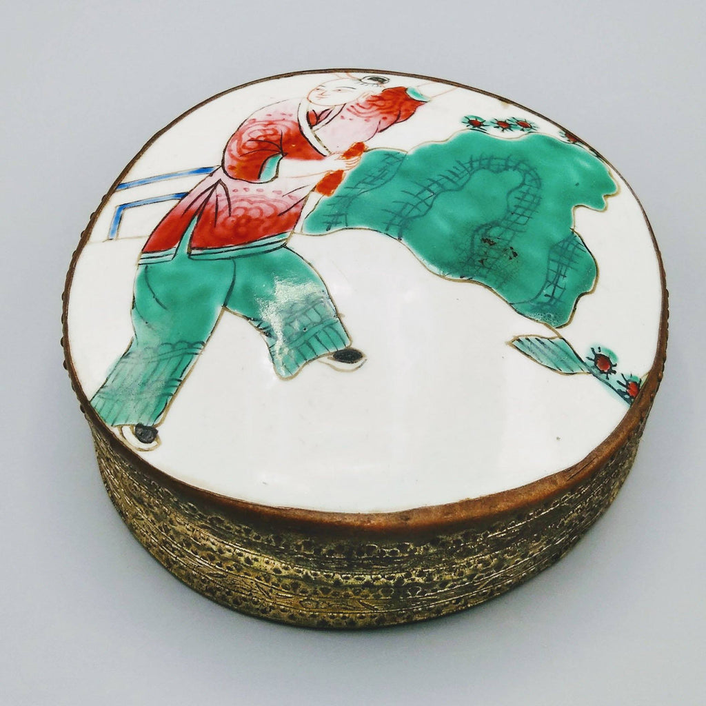 Vintage Chinese Metal Box with Porcelain Shard – Avant Antique